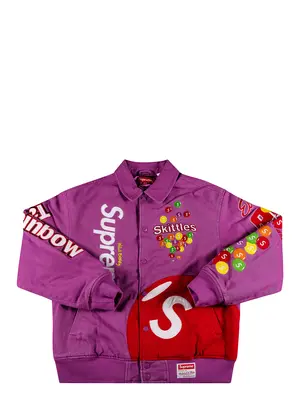 Supreme X Skittles X Mitchell & Ness Varsity Jacket - Purple