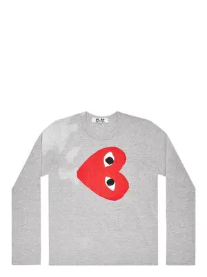 Play Comme Des Garcon Sideways Logo Long-sleeve Tee - Grey