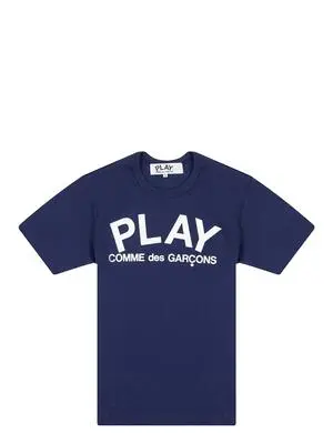 Play Comme Des Garcon Text T-shirt - Blue