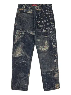 Supreme Archive Denim Jacquard Regular Jean - Blue
