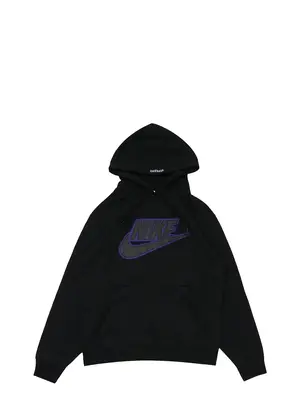 Supreme X Nike Leather Appliqué Hooded Sweatshirt - Black