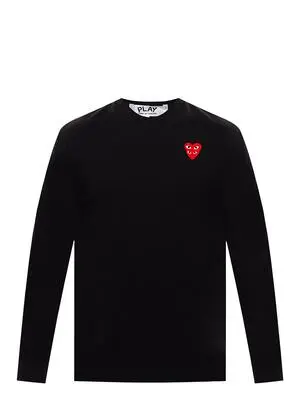 Play Comme Des Garcon Mini Logo Long-sleeve Tee - Black