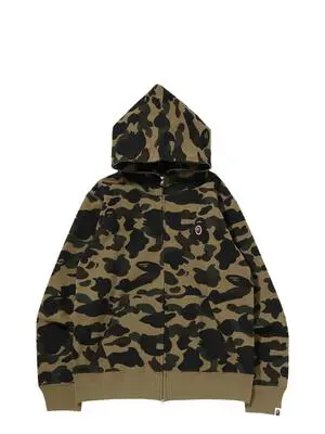 A BATHING APE 1st Camo One Point Full Zip Hoodie - Green