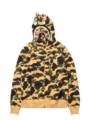 A BATHING APE 1st Camo Shark Full Zip Hoodie - Yellow