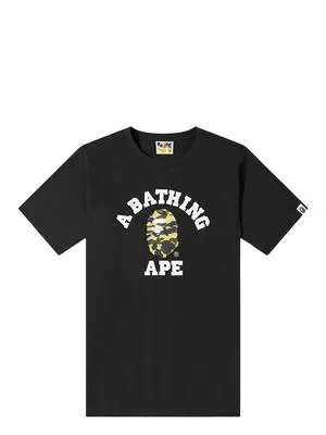 A BATHING APE 1st Camo College Relaxed Tee - Black