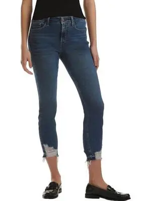 7 For All Mankind Frayed Hem Skinny Ankle Jeans - Brynn
