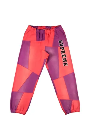 Supreme Patchwork Sweatpant 'bright Coral - Pink