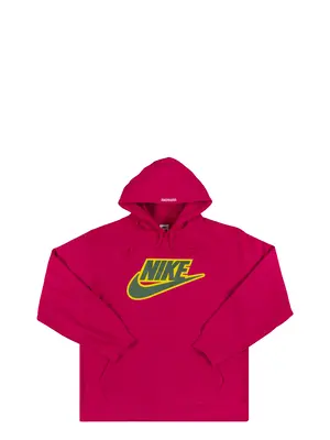 Supreme X Nike Leather Appliqué Hooded Sweatshirt - Red