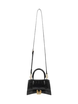 Balenciaga Hourglass Xs Top Handle Bag - Black
