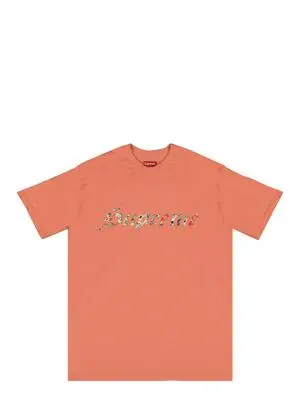 Supreme Floral Appliqué Short-sleeve Top 'coral' Orange
