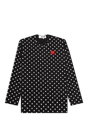 Play Comme Des Garcon Polka Dot Long-sleeve T-shirt - Black