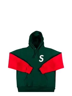 Supreme Logo Split Hooded Sweatshirt - Green