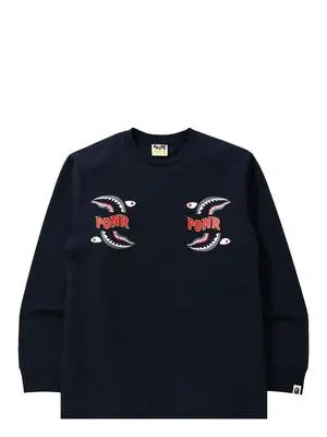 A BATHING APE Shark Ponr Long-sleeve Tee - Blue