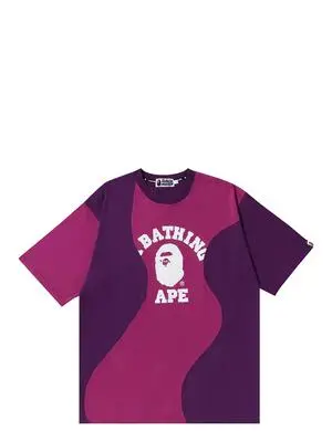 A BATHING APE Cutting College Relaxed Fit Tee 'purple' Purple