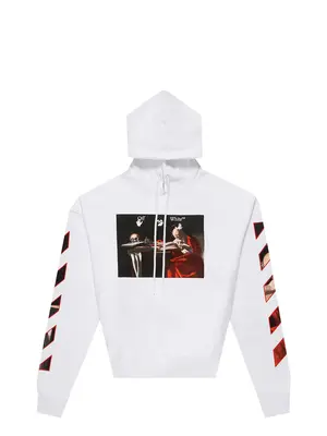 Off-White Caravaggio Print Hooded Sweatshirt - White