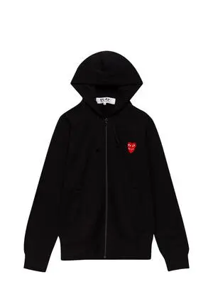 Play Comme Des Garcon Mini Logo Full Zip Hoodie - Black