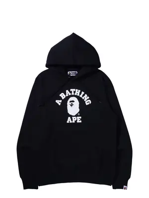 A BATHING APE College Pullover Hoodie - Black