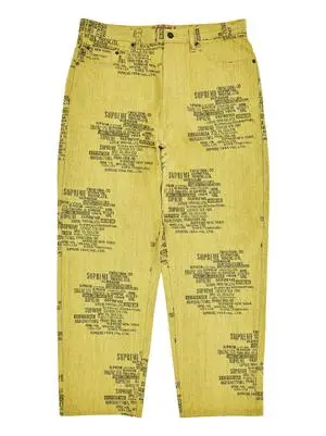 Supreme Trademark Jacquard Baggy Jean - Yellow