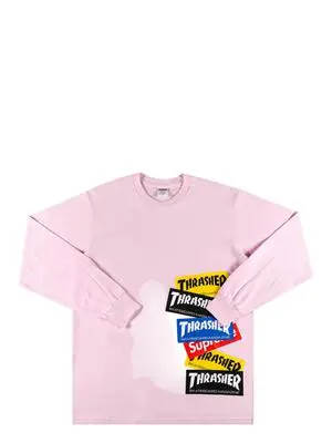 Supreme X Thrasher Multi Logo Long-sleeve Tee - Pink