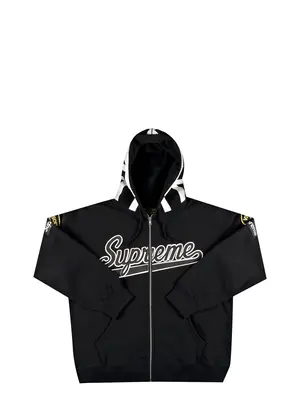 Supreme X Vanson Leathers Zip Up Hooded Sweatshirt - Black
