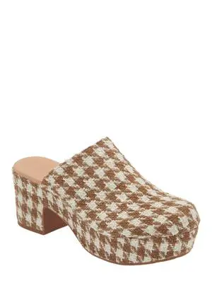 CHOCOLAT BLU Gertie Platform Clog - Brown-cream Tweed
