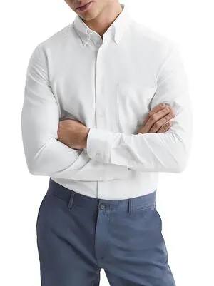 REISS Greenwich Slim Fit Oxford Shirt - White