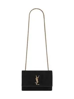 Saint Laurent Kate Small Patent Leather Shoulder Bag Black