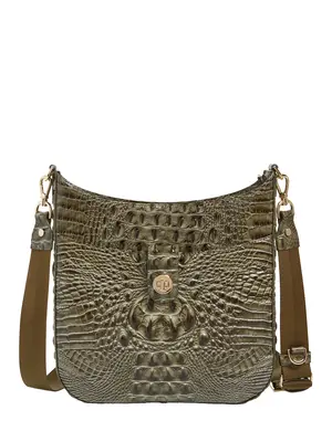 Brahmin Brahmin Leia Croc Embossed Leather Crossbody Bag Hunter