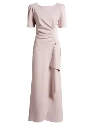 XSCAPE EVENINGS Xscape Evenings Ruffle Puff Sleeve Gown Rose