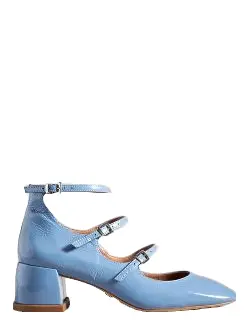 VICENZA Triple-Strap Mary Jane Heels Blue