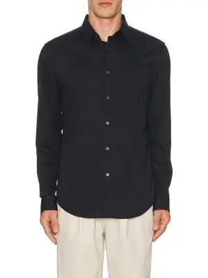 Theory Theory Sylvain Structure Knit Shirt In White Eclipse