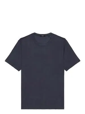 Theory Anemone Essential Tee In Navy - Eclipse Multi