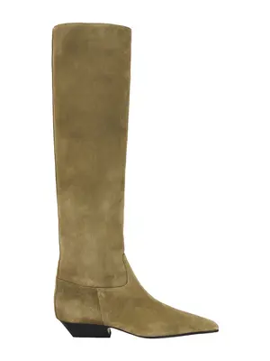 Khaite Marfa Flat Knee High Boot Khaki