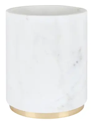 HAWKINS NEW YORK Utility Canister - White & Brass