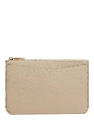 Cuyana Italian Leather System Zipper Pouch - Stone
