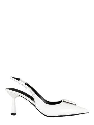 TONY BIANCO Bertie Slingback Pump - White Hi Shine