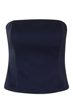 Brunello Cucinelli Strapless Satin Top - Blue
