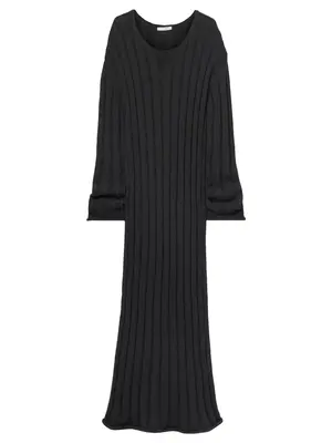 THE ROW Danielas Ribbed Wool-blend Maxi Dress - Gray