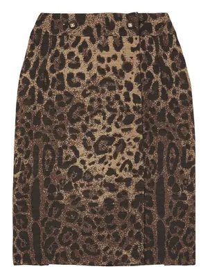 Dolce & Gabbana Dolce & Gabbana Leopard-print Wool-blend Mini Skirt Animal Print