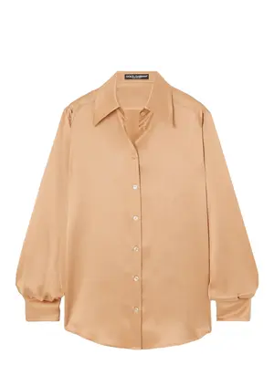 Dolce & Gabbana Silk-satin Shirt - Neutrals