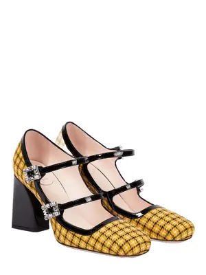 ROGER VIVIER Très Vivier Babies Checked Pumps - Yellow