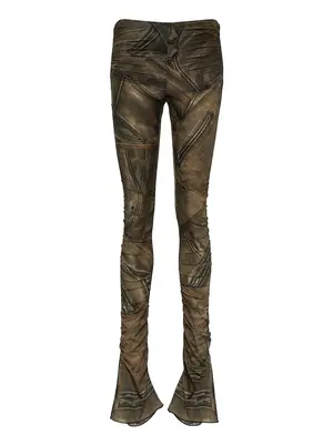 Blumarine Printed Low-rise Skinny Pants - Green