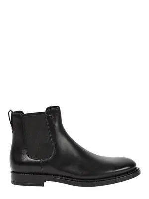 TOD'S Leather Ankle Boots - Black