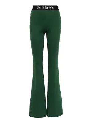 Palm Angels Logo Flared Pants - Green
