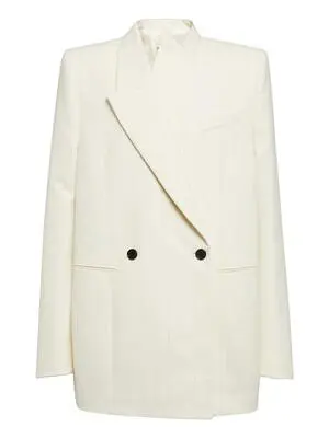 Khaite Malek Striped Cotton Tuxedo Jacket - Neutrals