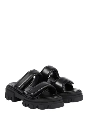 GIA BORGHINI Adelaide Leather Sandals - Black
