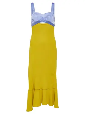 Victoria Beckham Paneled Midi Dress - Yellow