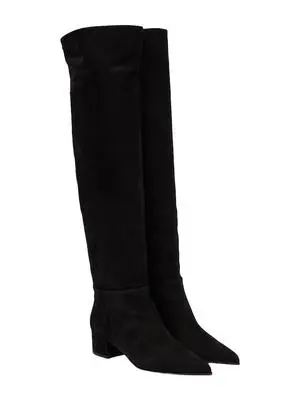 GIANVITO ROSSI Suede Knee-high Boots - Black