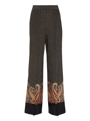 Etro Velvet Wide-leg Pants - Black