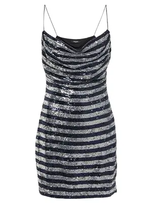 Balmain Sequined Striped Minidress - Multicoloured